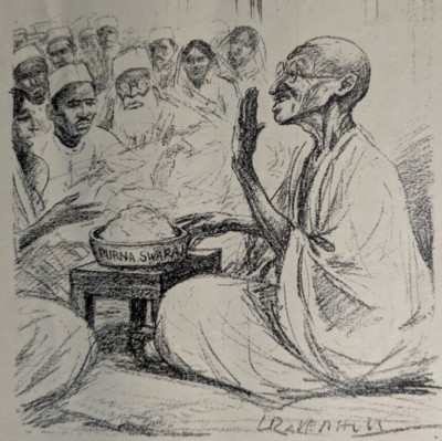 1931 Mahatma Ghandi Cartoon India Independence Orig Illus UK Punch Mag ...