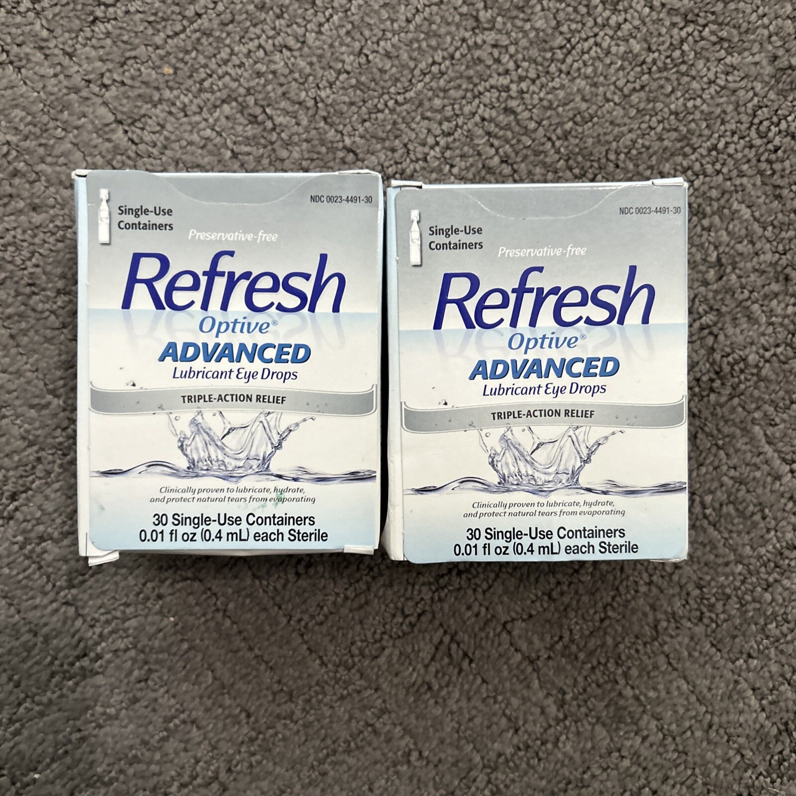 Lot Of 2 Refresh Optive Advanced Lubricant Eye Drops 30 containers 0 ...