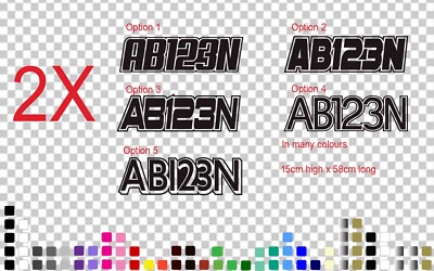 Boat Rego Stickers Registration Decal Marine Cast Vinyl 588 x 150mm ...