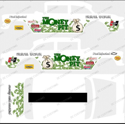 55 CHEVY GASSER (WHITE TONER) DECALS MONEY PIT | eBay