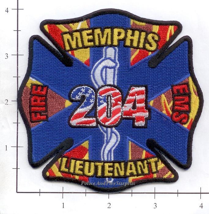 Tennessee - Memphis Fire Dept Lieutenant 204 TN Patch EMS | eBay