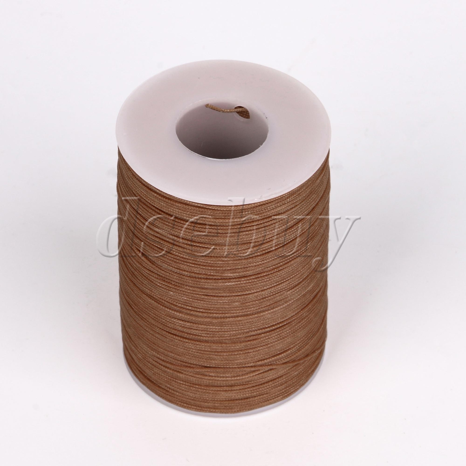 120M 0.5mm Waxed Polyester Round Twisted Cord String Light Brown Thread ...
