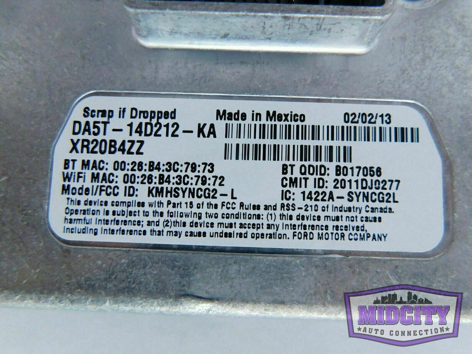 2012-2016 EXPLORER F150 FUSION FOCUS SYNC 2 APIM MODULE MFT Non ...