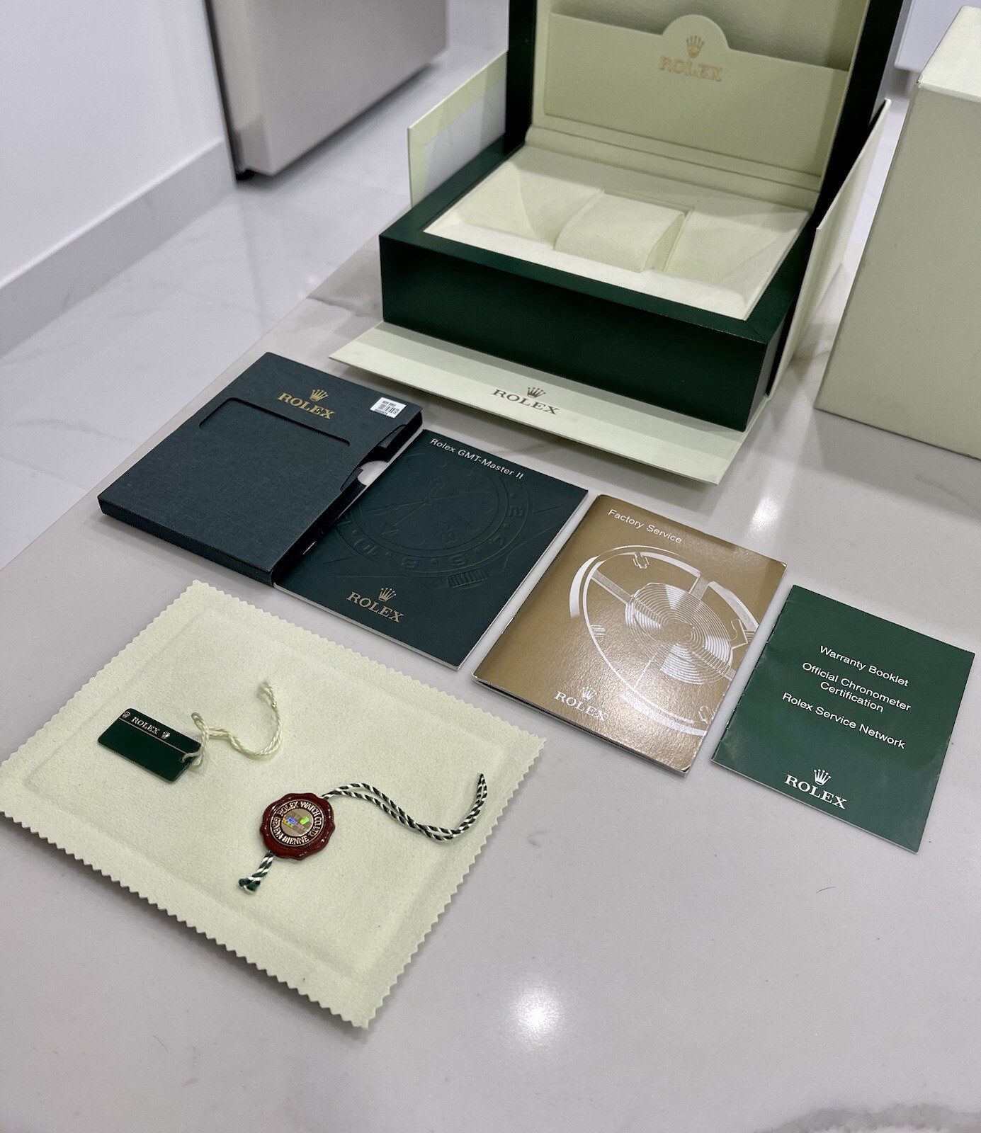 Authentic ROLEX GMT MASTER II Large Watch Box FULL SET 116719 Pepsi ...