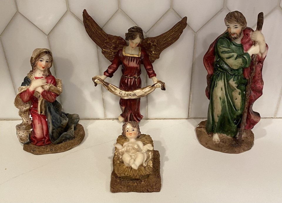 Vintage Fontanini Italian Nativity Manger Scene 12 Pieces Mary Joseph ...