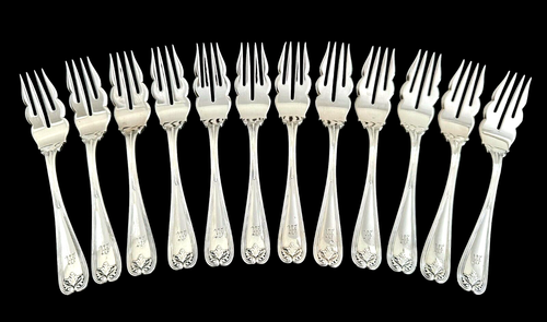 12 Sterling Silver Forks, Tiffany & Co Colonial Pattern Fancy Tines ...