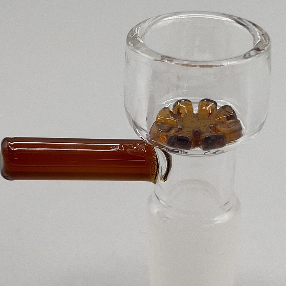 Glass 14mm Male Slide Bowl for Bongs & Hookah Honeycomb Star Screen ...