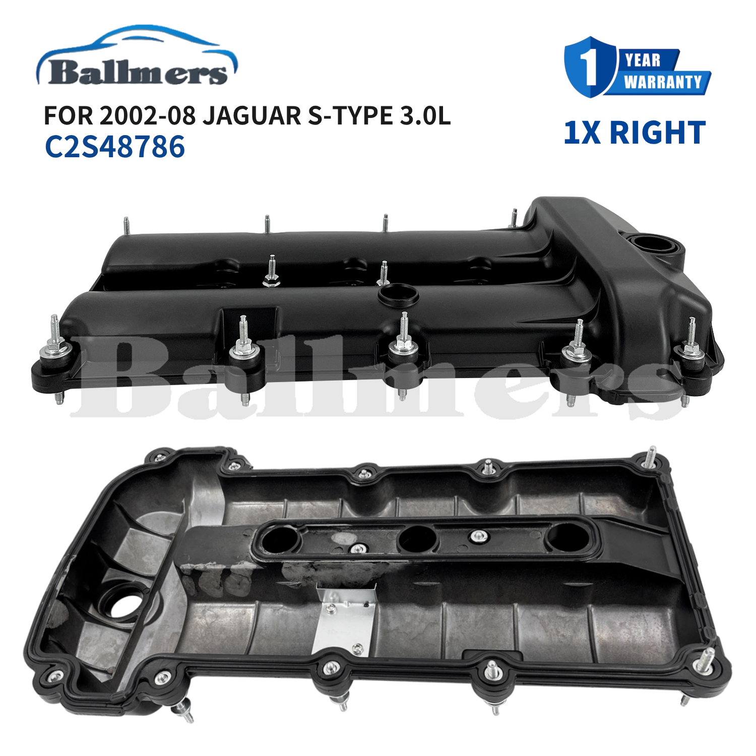 Upgraded Aluminum Right Side Valve Cover C2S48786 for 2002-08 Jaguar S ...