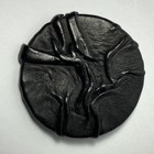 Vintage 1970s Pressed Folded Black Leather Round Brooch Pin | eBay