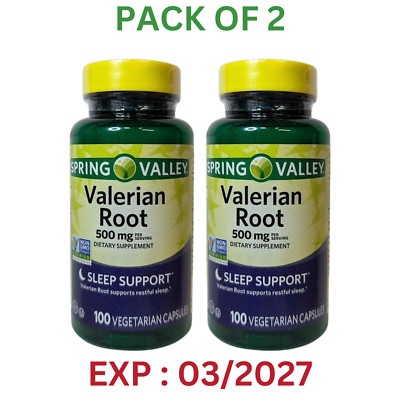 Spring Valley Valerian Root Dietary Supplement 500mg, 100 Capsules 2 ...