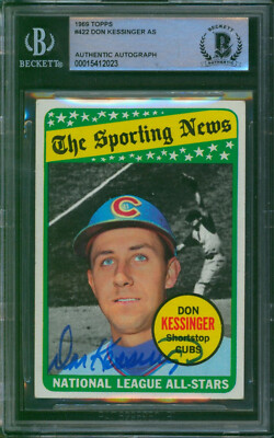 DON KESSINGER Signed 1969 Topps #422 Chicago Cubs AS Slabbed Vintage ...