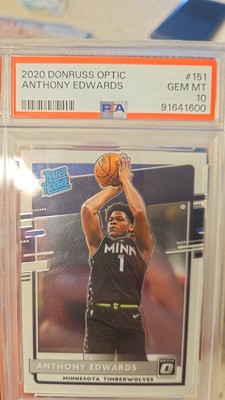 ANTHONY EDWARDS 2020 DONRUSS OPTIC RATED ROOKIE RC #151 PSA 10 GEM MINT ...