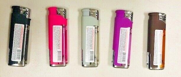 5-Flags Refillable Butane Lighter Ass. Colors White LED #80-82LED-W Lot ...