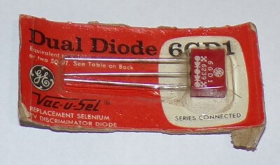Vintage GE Dual Diode 6GD1 Vac-u-Sel Replacement Selenium TV ...