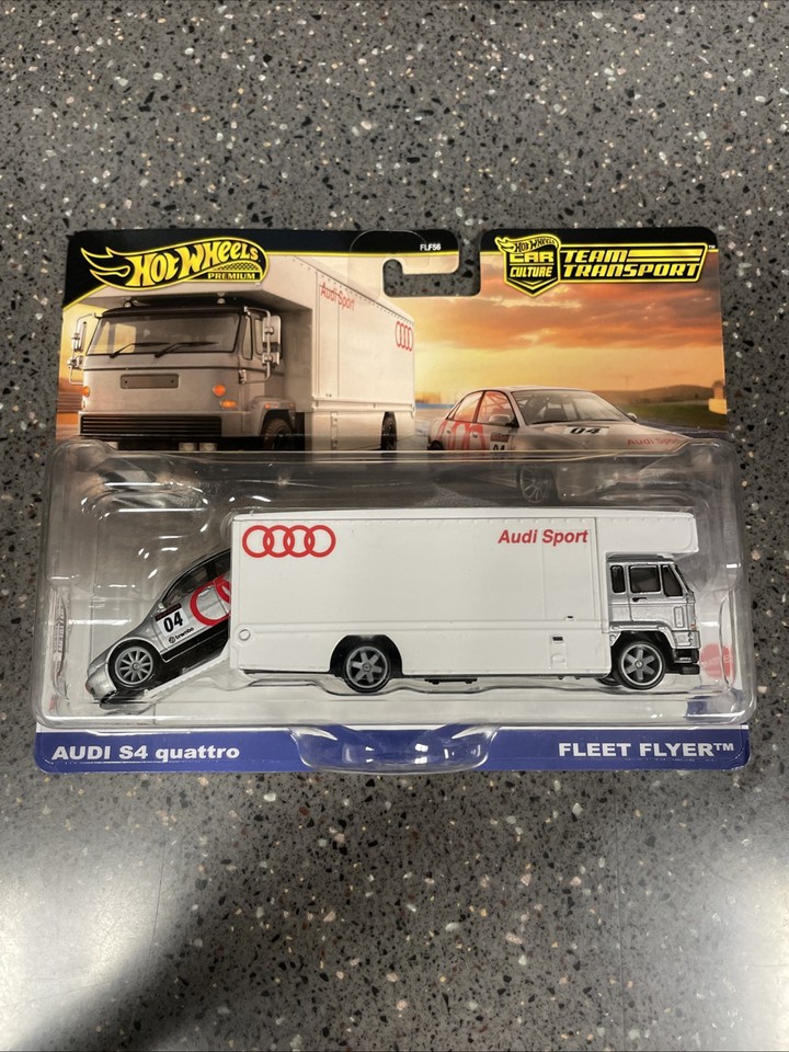 🔥2025 Hot Wheels Audi S4 Quattro Fleet Flyer Premium Team Transport IN ...