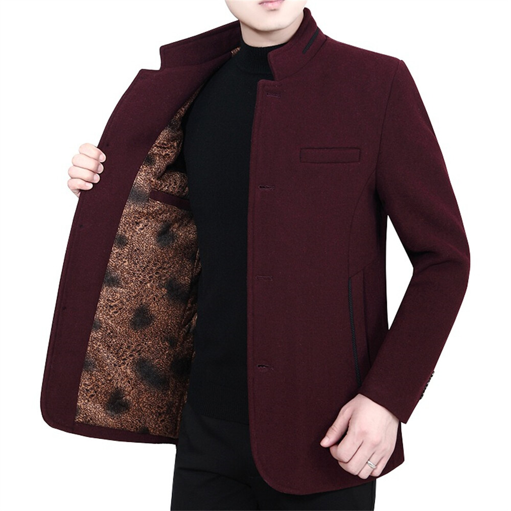 Mens Business Casual Work Blazer Jacket Slim Button Suit Coat Outwear ...