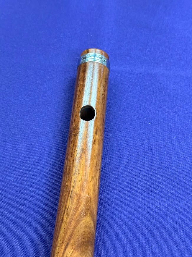 Dark Oak color wooden flute 23" long Silver color bushings squared butt ...