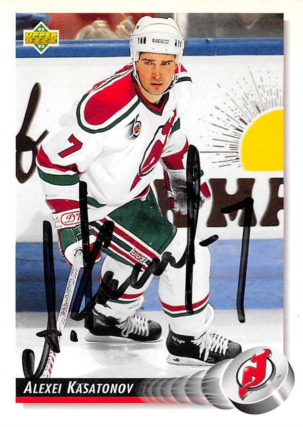 Alexei Kasatonov autographed Hockey Card (New Jersey Devils) 1993 Upper ...