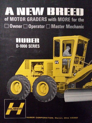 Huber Motor Road Grader D-1000 series D-1400 Construction Color Sales ...