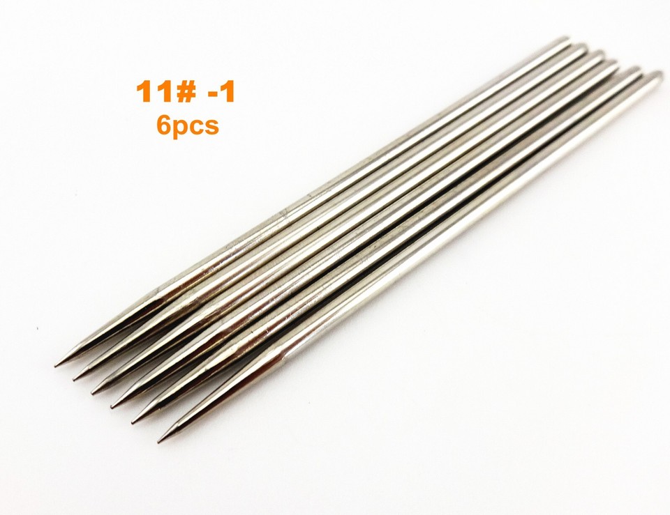 6pc 11#-1 Leather Craft Shoemaker Cobbler Sewing Stitching Round Awl ...