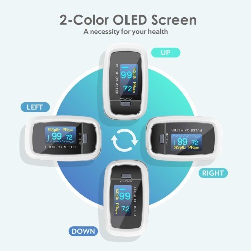 Fingertip Pulse Oximeter OLED Display, SpO2 Blood Oxygen Finger ...