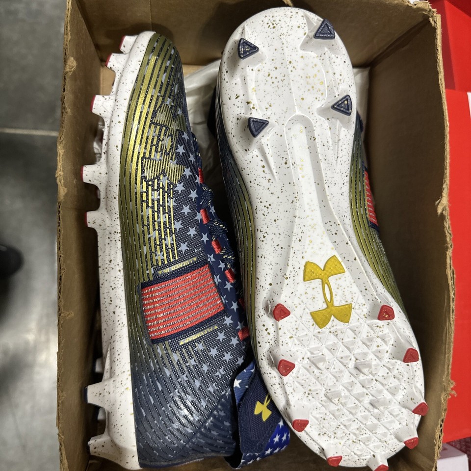 Under Armour Highlight MC LE USA Flag Football Cleats, Red/Gold/Blue ...