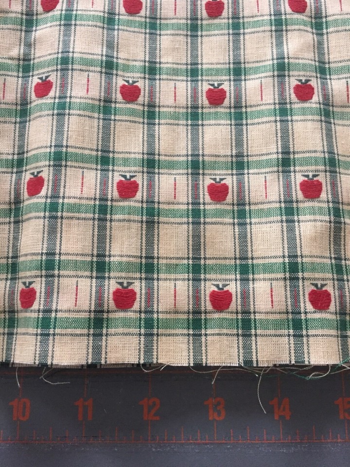 Apple Plaid Fabric approx 44” x 22” | eBay
