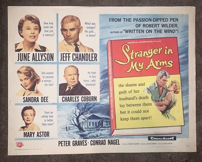 STRANGER IN MY ARMS 1959 22X28 HALF SHEET MOVIE POSTER SANDRA DEE JEFF ...