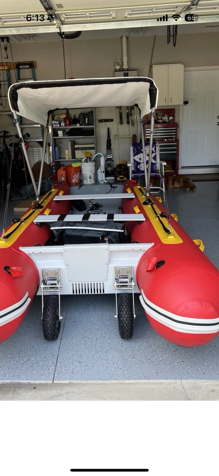 Tru Kit Inflatable Catamaran Discovery 330 Racing Red With 9.9 Mercury ...