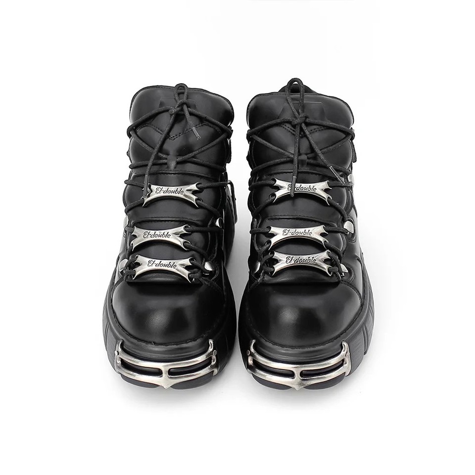 New Punk Style Shoes Lace-up heel height 6CM Platform Shoes Metal Decor ...