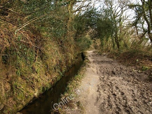 Photo 6x4 Leat above the Par River Tywardreath Highway A path runs ...