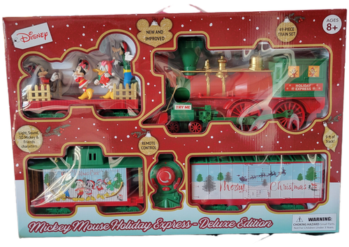 Disney Mickey Mouse Holiday Express Deluxe Edition 49-Piece Train Set ...