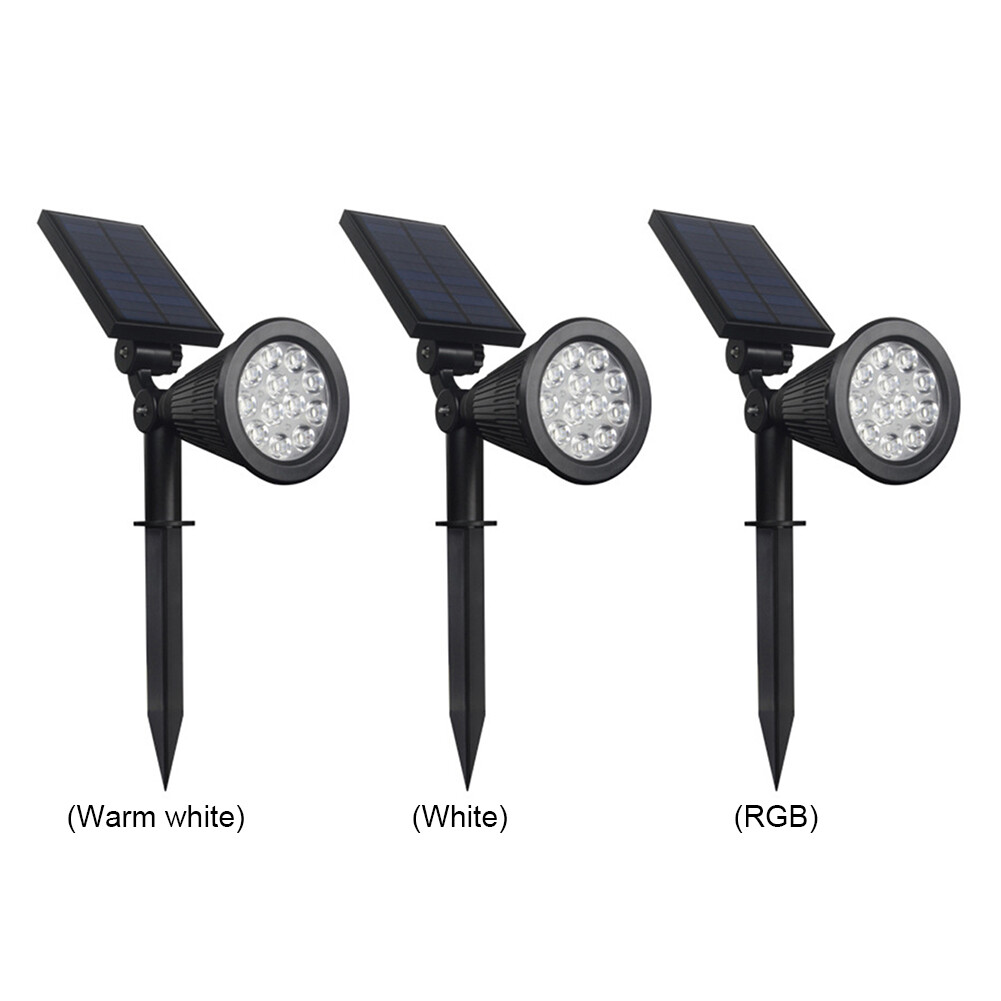 Solar Lamp 12W Outdoor Park Lawn Spotlight 12LED Colorful RGB Ground ...
