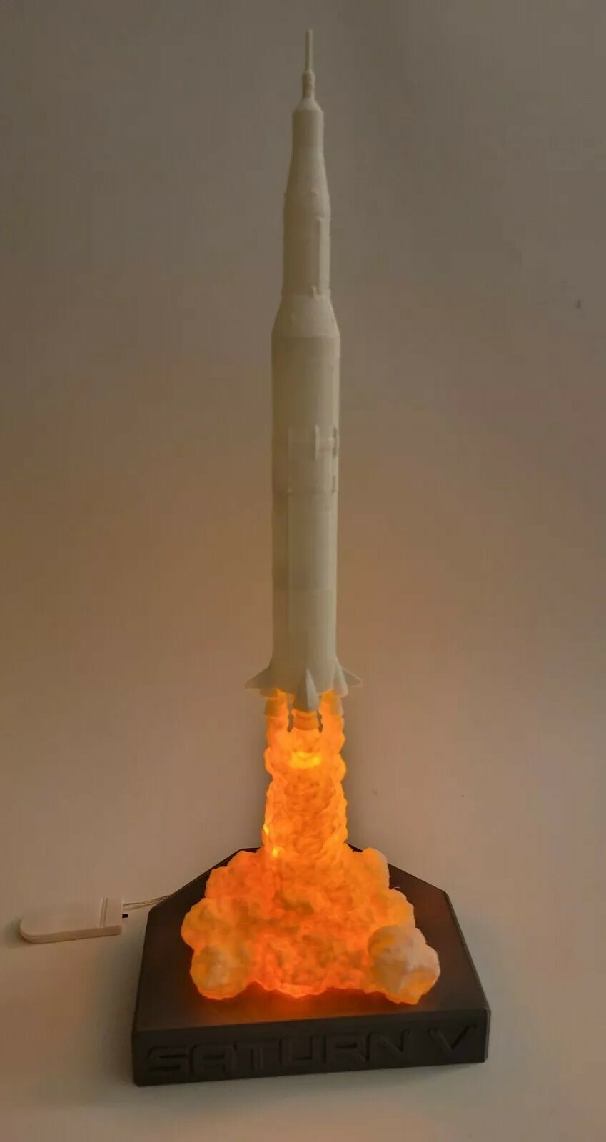 3D Printed Saturn V Rocket Lamp with 16" Height White PLA Color Made In ...