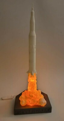 3D Printed Saturn V Rocket Lamp with 16" Height White PLA Color Made In ...