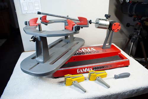 Gamma 6 point Drop weight Racket Stringer Cast Iron Base w/clamps & awl ...