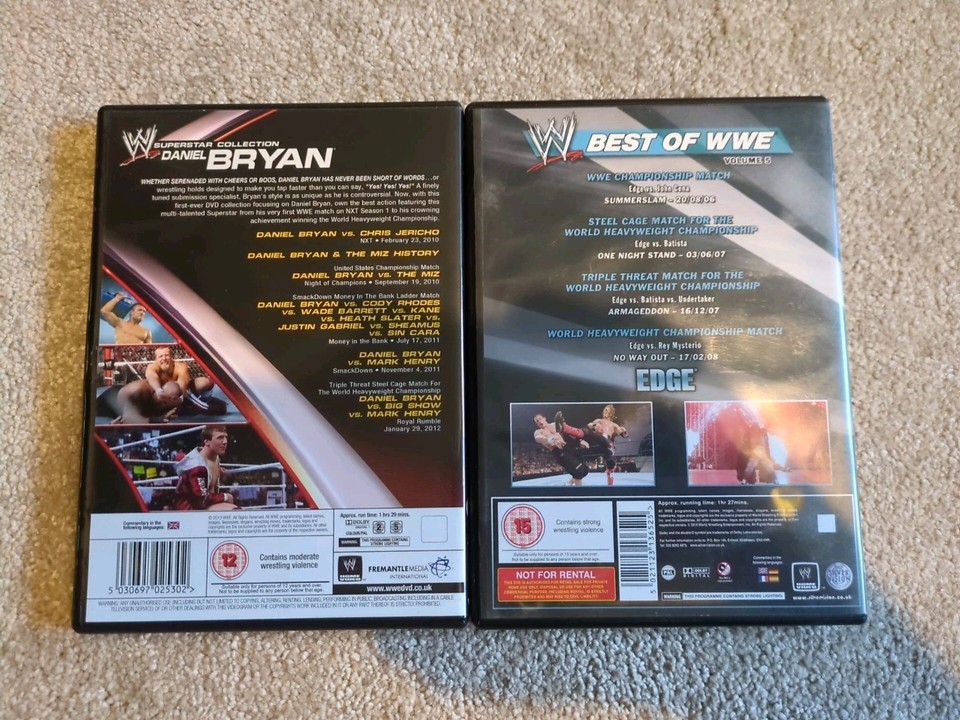 WWE Daniel Bryan & Edge Dvds (Wrestling,Wcw,Aew, WWF, Bryan Danielson ...