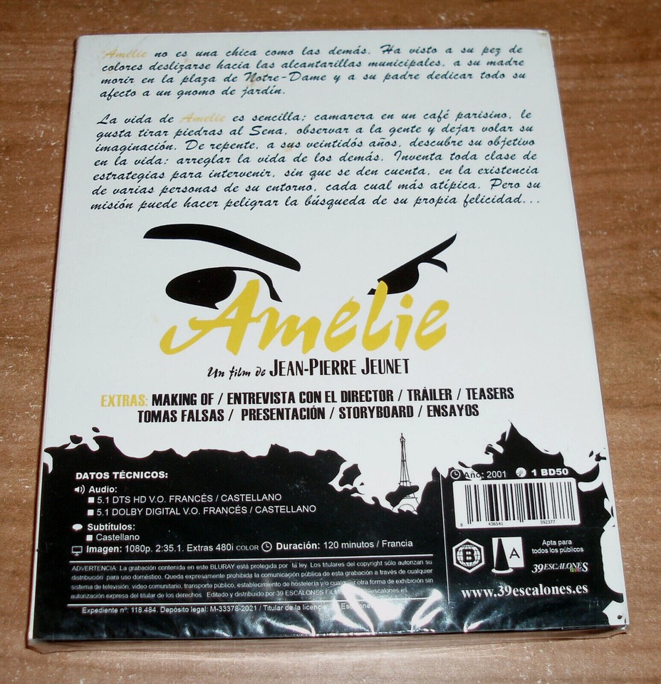 Amelie (le Fabuleux Destin D'Amélie Poulain) New Blu-Ray Slipcover ...