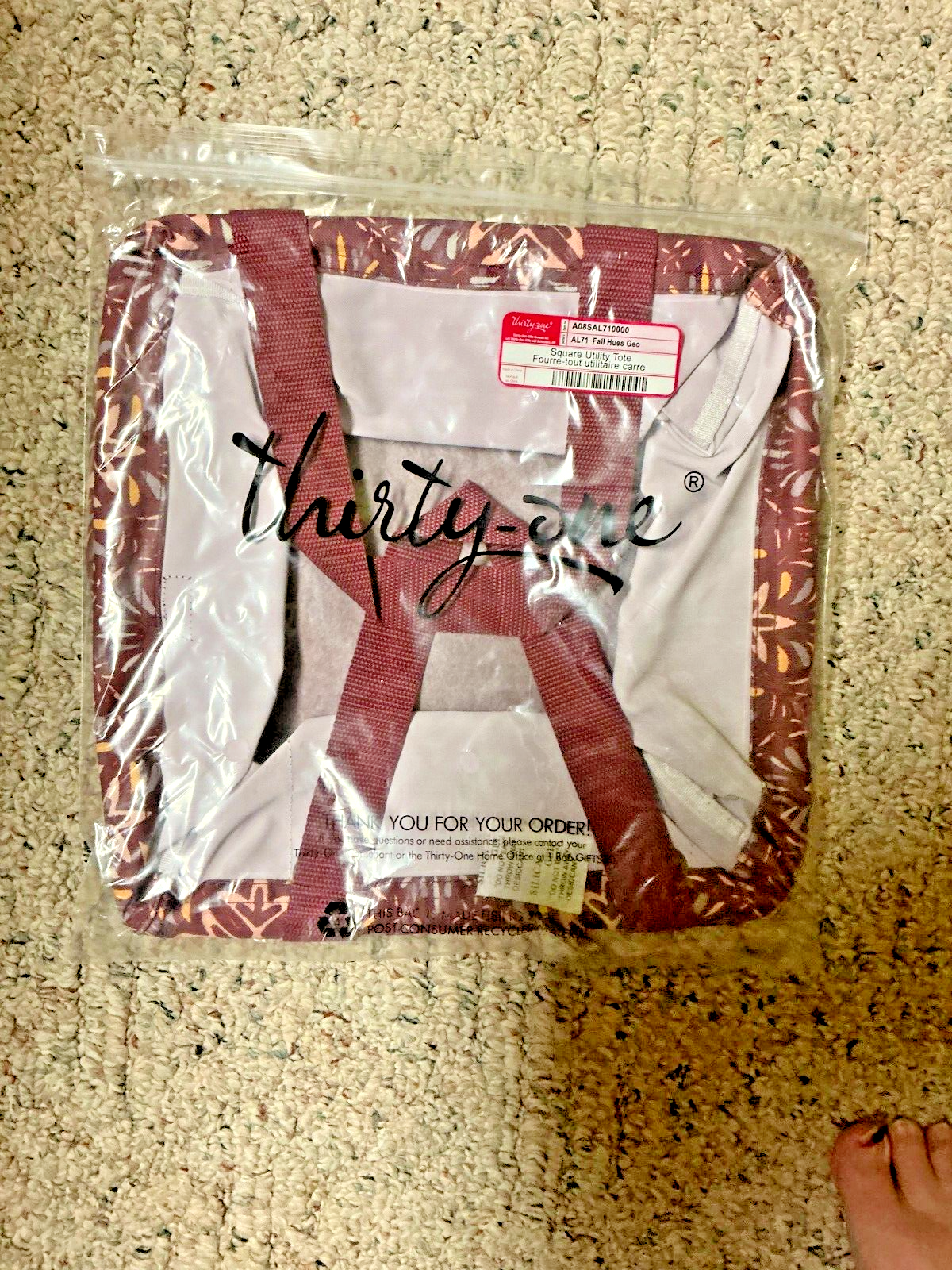 Thirty One Square Utility Tote in Fall Hue Geo | eBay