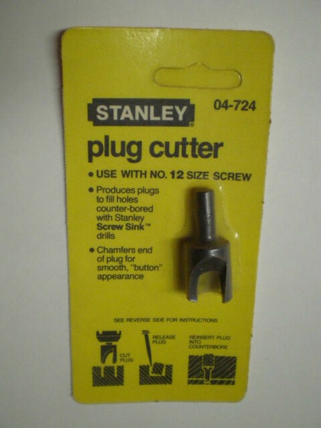 Stanley 04-724 Plug Cutter Use With #12 Size Screw for sale online | eBay