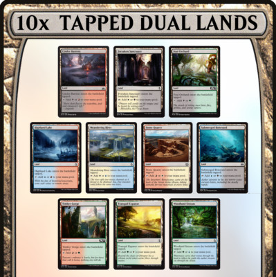 10x DUAL Tapped Lands Full Set All Color Pairs Commander EDH MTG Magic ...