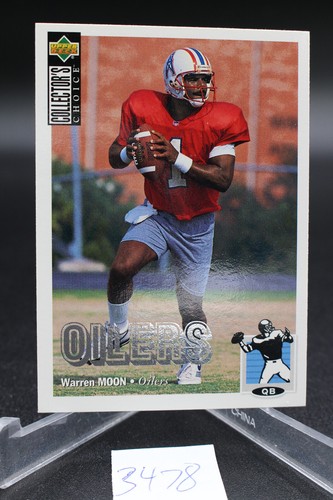 1994 Collector's Choice Football Silver #301 Warren Moon Houston Oilers ...