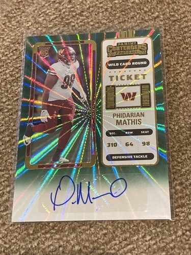 2022 Panini Contenders Wild Card Round Green Laser Auto #170 Phidarian ...