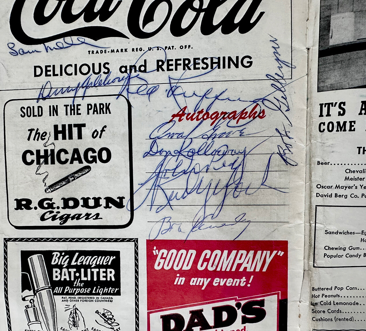 1948 Chicago White Sox Vs Red Sox Signed By 14 Score Book Rudy York Red ...
