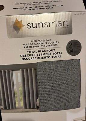 Sun Smart Total Blackout 2 Panels 84 in Length gray art 1796087 | eBay