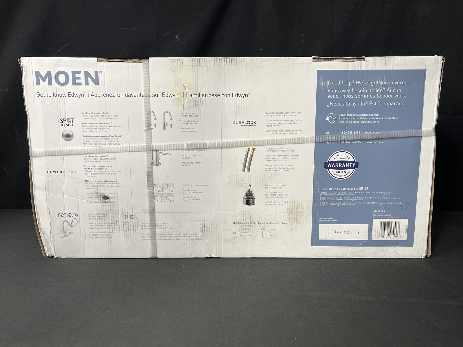 Moen+87028SRS+Edwyn+Spot+Resist+Stainless+One-Handle+High+Arc+Pulldown ...