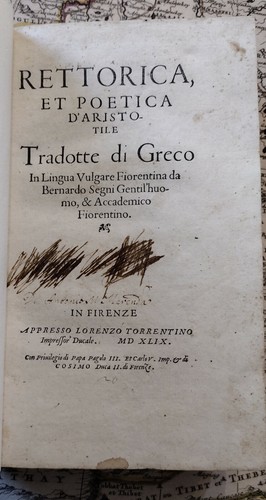 Aristotle Rhetoric Poetica 1549 Torrentino Marks Rettorica Philosophy ...