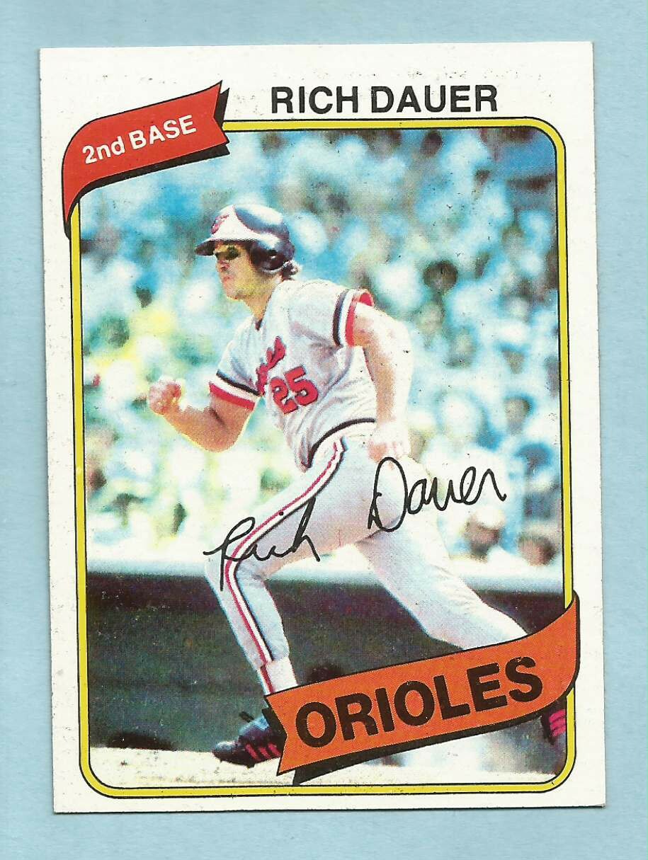 1980 Topps Baseball Rich Dauer #102 Baltimore Orioles NM/MT ** SET ...