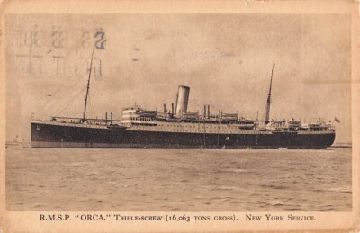 SS ORCA AT SEA ~ ROYAL MAIL STEAM PACKET LINE ~ used from the Ship ...