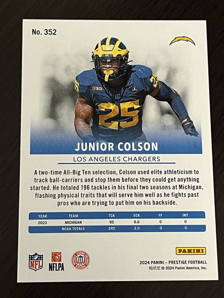 2024 Panini Prestige - Rookies Xtra Points Sunburst #352 Junior Colson ...